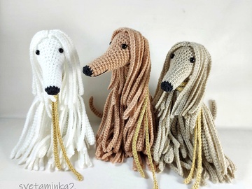 Dog Afghan Hound Crochet Pattern Sighthound Amigurumi Pattern