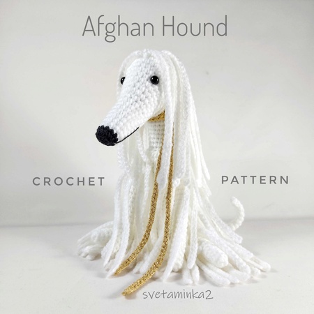 Dog Afghan Hound Crochet Pattern Sighthound Amigurumi Pattern