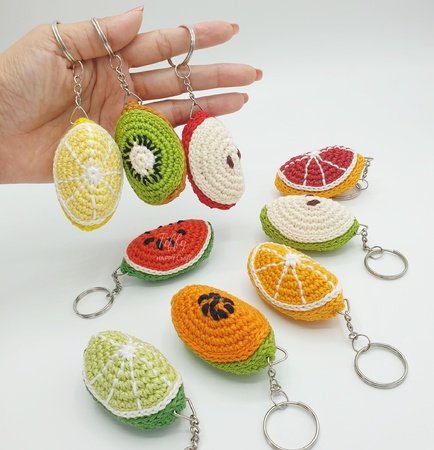 Fruit Keychain Easy Crochet PATTERN PDF