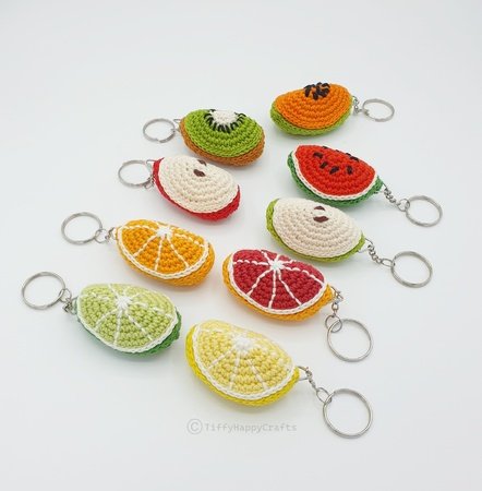 Fruit Keychain Easy Crochet PATTERN PDF