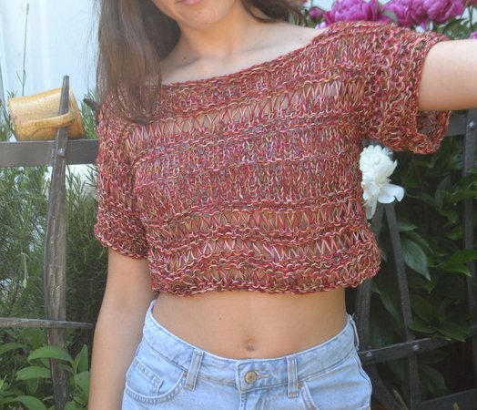 Strickanleitung * Top * kurz , bauchfrei * transparent * Gr. S-M-L