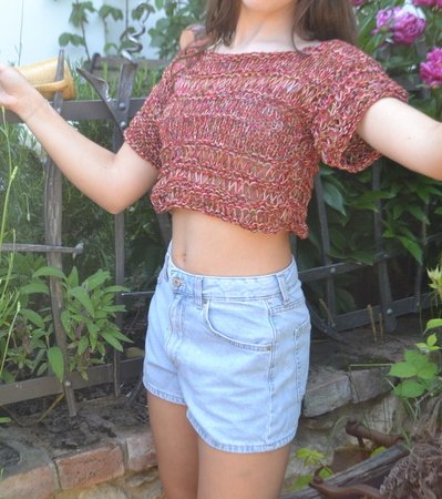 Strickanleitung * Top * kurz , bauchfrei * transparent * Gr. S-M-L