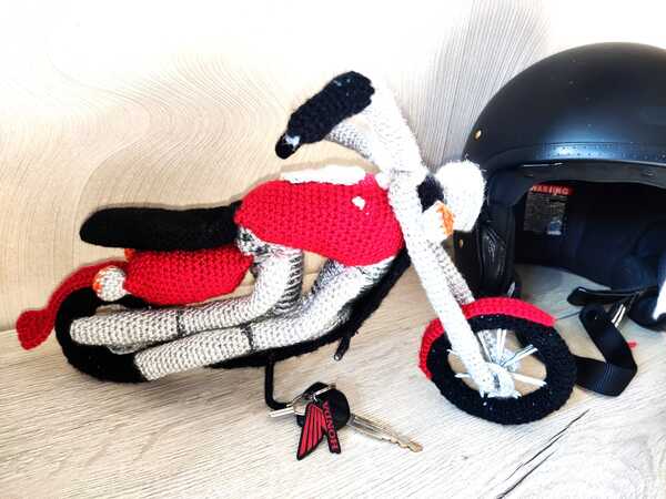 Häkelanleitung Motorrad "Chopper" - PDF - 40 x 20 cm