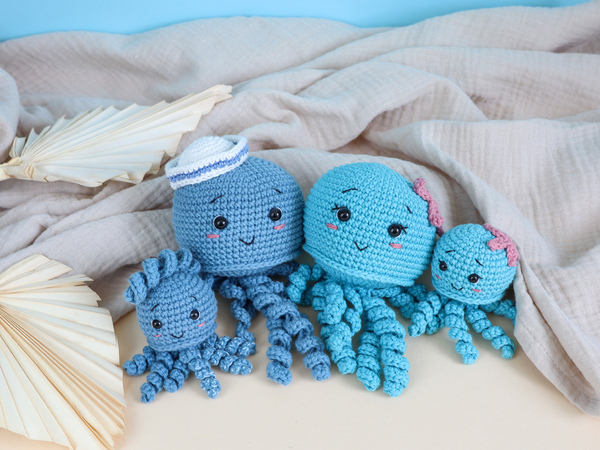 Häkelanleitung "Familie Qualle"