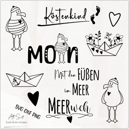 Plotterdatei Meer svg maritim Laserdatei