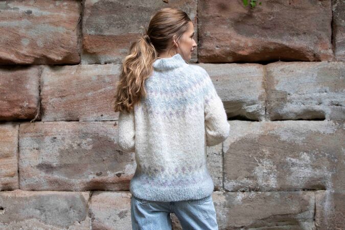 Strickpullover "Winter Sky" in Pastellfarben Strickanleitung // PDF