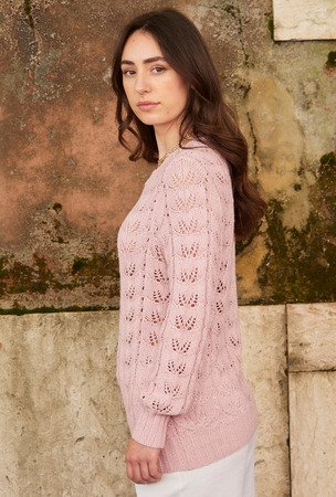 Pulli mit Ajourmuster in Rosa