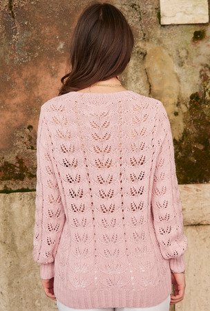 Pulli mit Ajourmuster in Rosa