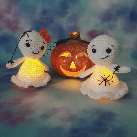 "Bonny und Boo - the glowing ghosts" - crochet pattern PDF