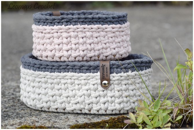 + ALVA + Häkelkörbchen in rund oder oval im tollen Mustermix