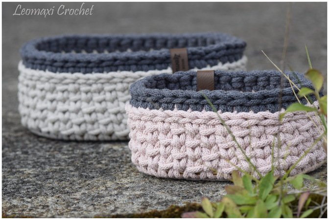 + ALVA + Häkelkörbchen in rund oder oval im tollen Mustermix