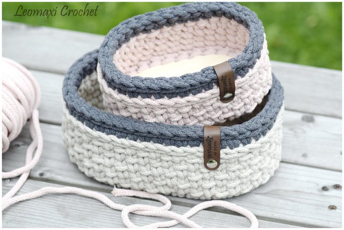 + ALVA + Häkelkörbchen in rund oder oval im tollen Mustermix