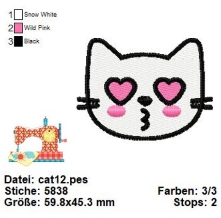 Katzen Stickdatei, Katzen Set Stickdateien, Maschinensticken