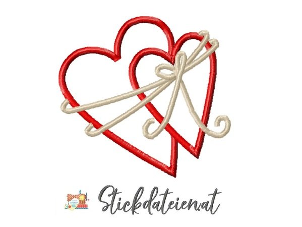 Stickdatei HERZEN, Herzstickdatei, Liebesstickdatei, romantische Stickdatei