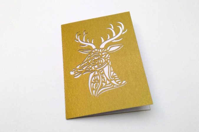 Karte Hirsch B6 Plotterdatei SVG DXF FCM