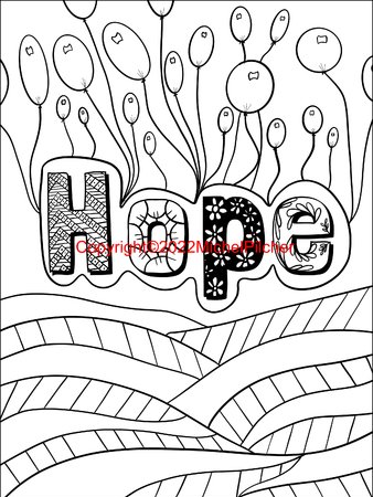 10 Page Happy Words Printable Adult Colouring Book One
