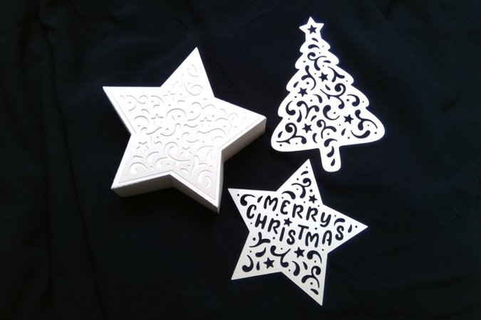 Sterne Tannenbaum Plotterdatei SVG DXF FCM