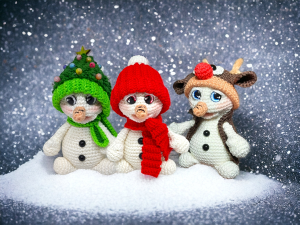 Crochet Pattern "Snowies" Christmas snowman