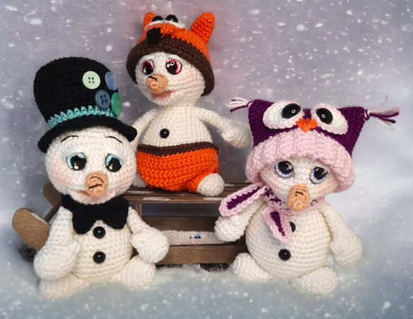 Häkelanleitung "Snowies" Outfit Mix Schneemänner