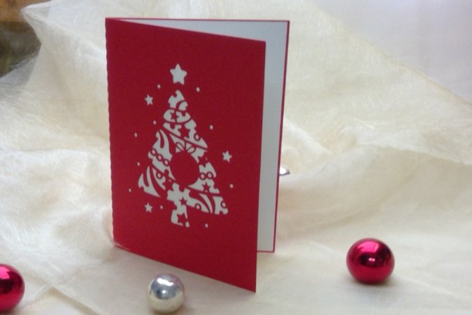 B6 Card christmas tree Plotterdatei SVG DXF FCM