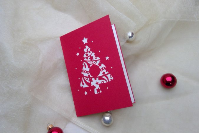 B6 Card christmas tree Plotterdatei SVG DXF FCM