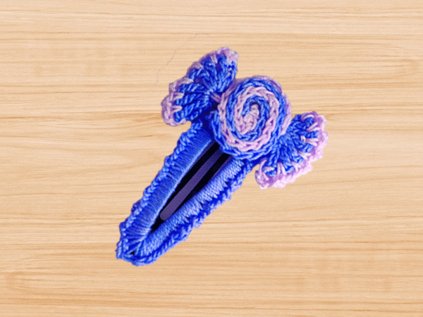 A crochet candy Hair clip pattern