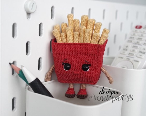 French Fries Amigurumi Crochet Pattern Food, cute food French fries pattern