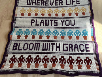 Bloom With Grace Blanket Overlay Mosaic Crochet Pattern and Charts PD