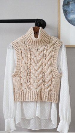 Pullunder mit Zopfmuster und Videoanleitung