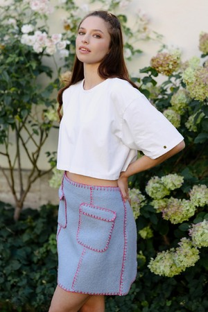 Schnittmuster Minirock nähen OHNE NÄHMASCHINE, Kurzer Rock A Linie sticken