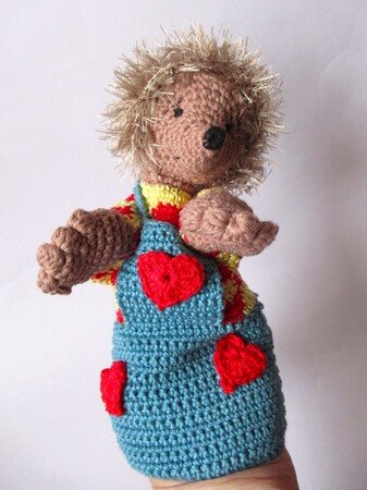 Häkelanleitung Handpuppe Igel Izzy