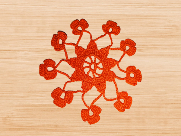 A Crochet round flowers motif pattern