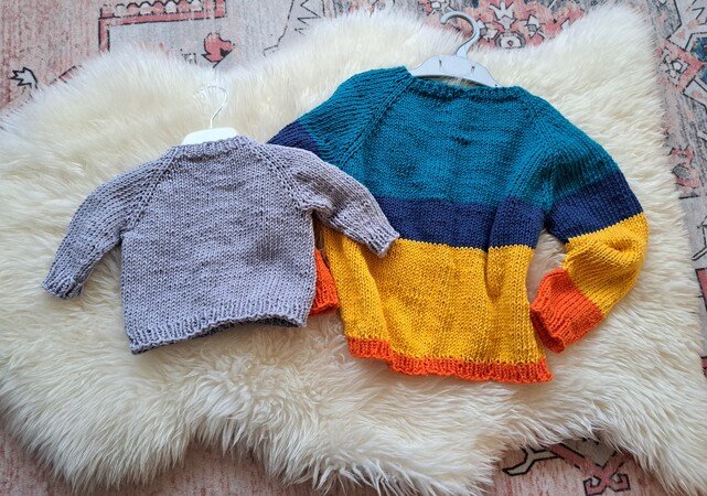 Strickanleitung für Basic Kids Pullover in 7 Grössen