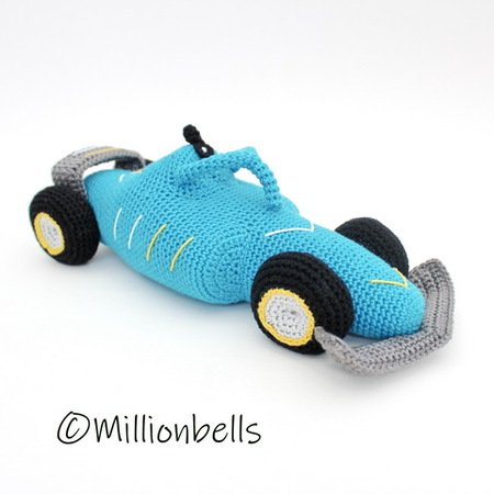 Formula 1 Race Car Amigurumi Crochet Pattern Racing F1 Sports Toy