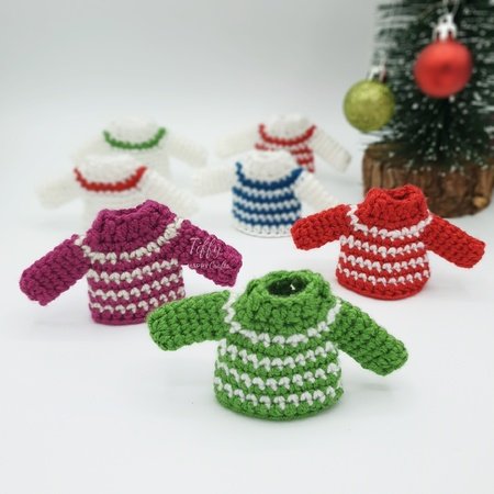 Mini Sweater Christmas Ornament (NO SEWING) Crochet Pattern
