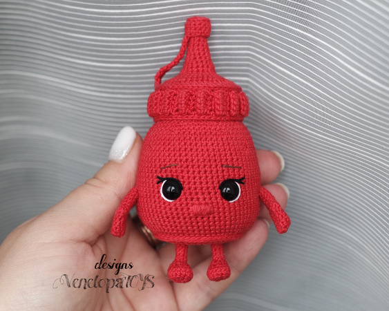 Ketchup Amigurumi Crochet Pattern, interactive crochet toy