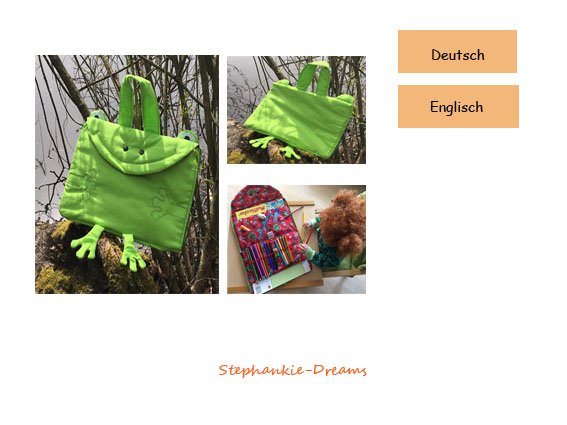 Nähanleitung Frosch-Tasche mit Stiftefächern