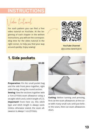 Sewing pattern cargo skirt, maxi skirt midi skirt bellow pockets