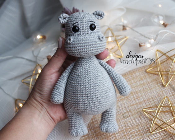 Hippo toys amigurumi pattern. Hippo stuffed animal plushie PDF pattern