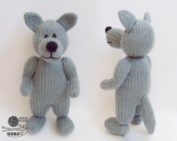 K062 Knitting Pattern - The Wolf soft toys - Amigurumi forest animal fairy