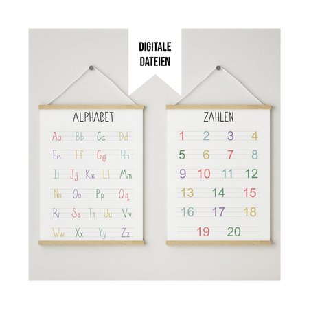 Lernposter Poster Alphabet & Zahlen Poster Vorlage
