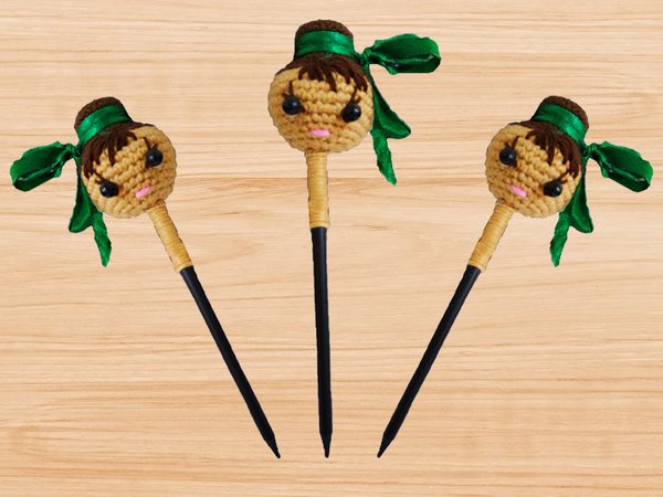 Crochet Doll Pencil Topper Pattern
