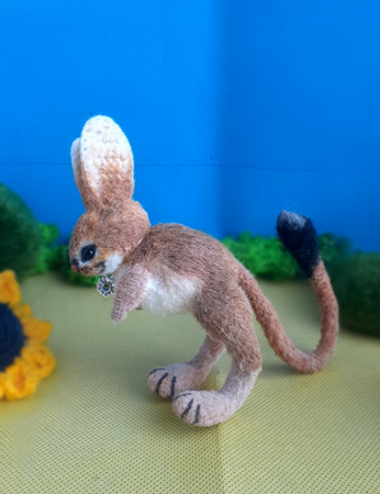 Miniature Jerboa Crochet pattern, Realistic animal toy, Rodent toys
