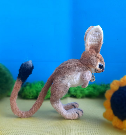 Miniature Jerboa Crochet pattern, Realistic animal toy, Rodent toys