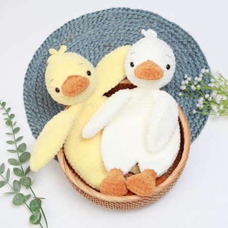 Crochet Duck snuggler pattern, Duck lovey, comforter toy