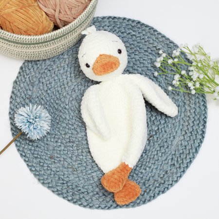 Crochet Duck snuggler pattern, Duck lovey, comforter toy