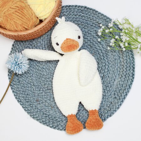 Crochet Duck snuggler pattern, Duck lovey, comforter toy