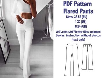 Drawstring Pants Pattern PDF Sewing Patterns Trousers Patterns PDF Pattern