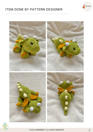 Dragon Crochet Pattern. Dragon Stuffed Animal Crochet Pattern.