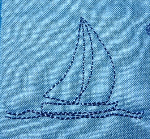 Stickdatei - Maritim Sommer Linien Redwork